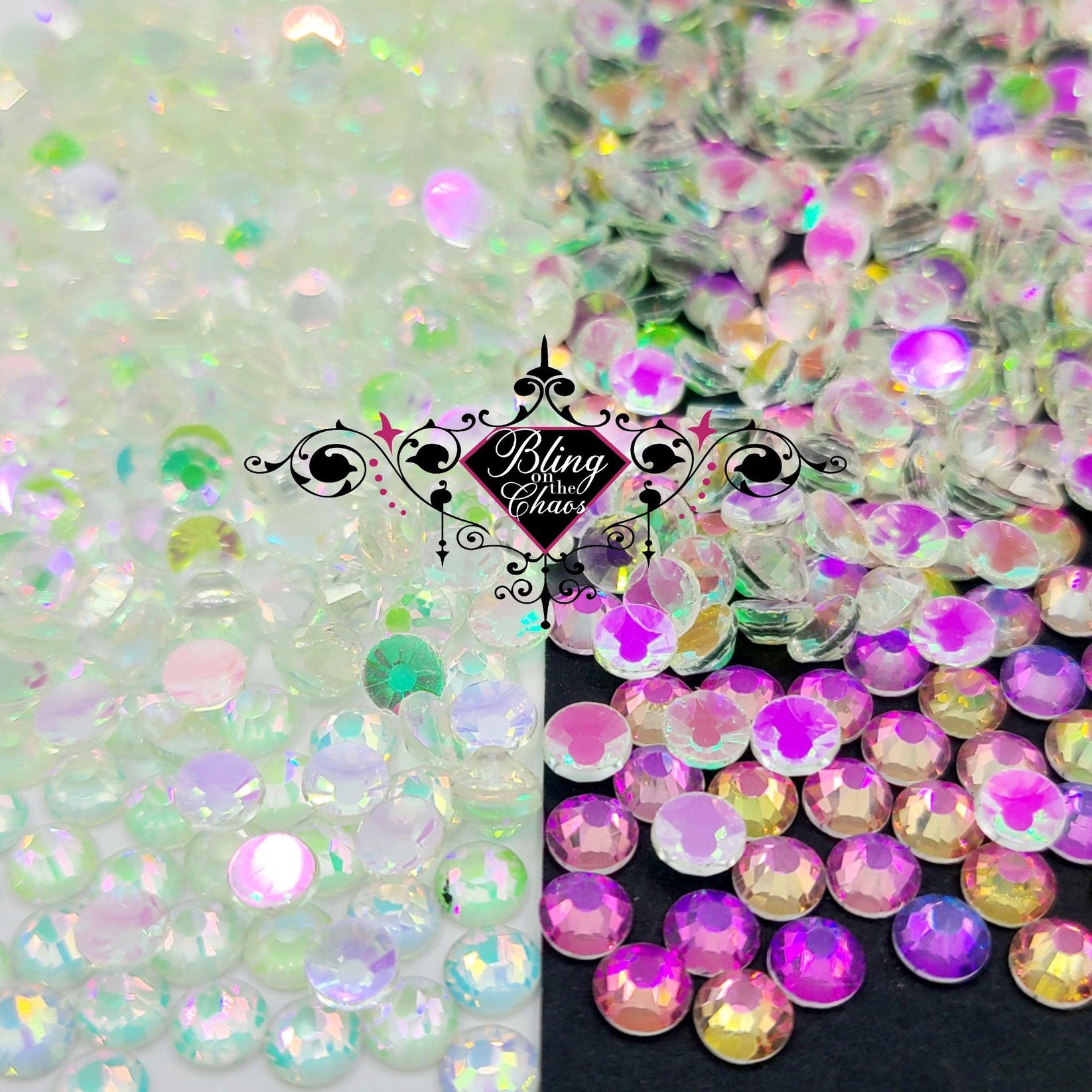 Pink Forest Green Aurora Rhinestone – Bling on the Chaos