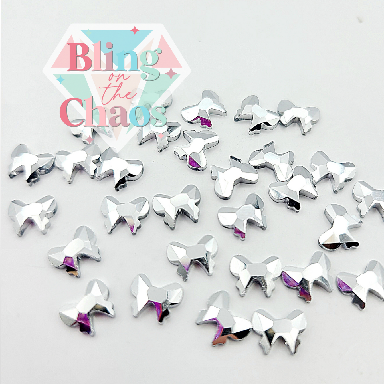 Silver Labrador Rhinestone Bows – Bling on the Chaos
